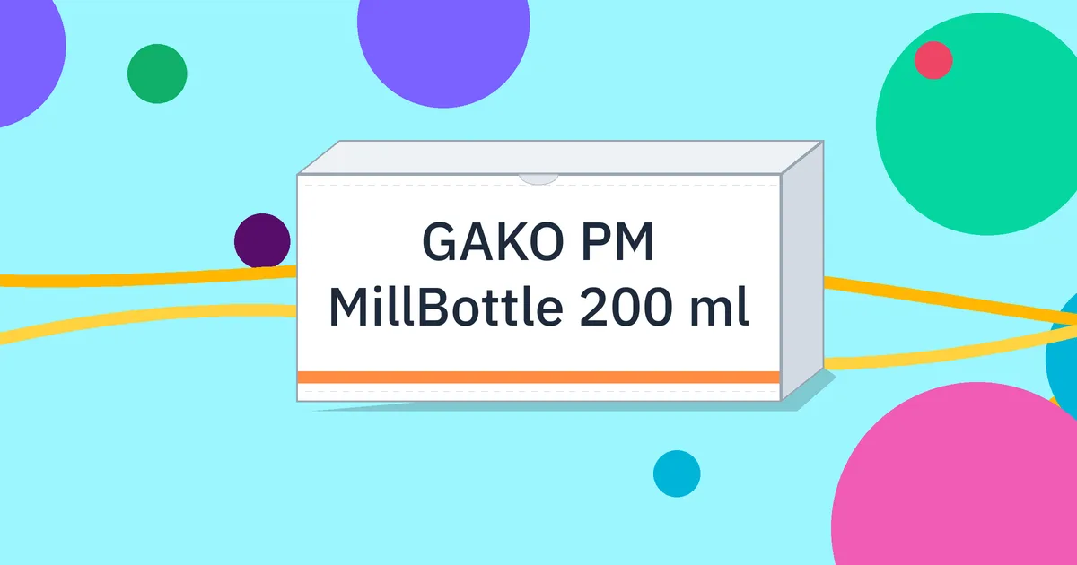 Symbolbild: Packung mit der Aufschrift GAKO PM MillBottle 200 ml (PZN 19729465) – Verfügbarkeit und Bezug in Apotheken in Frankfurt am Main