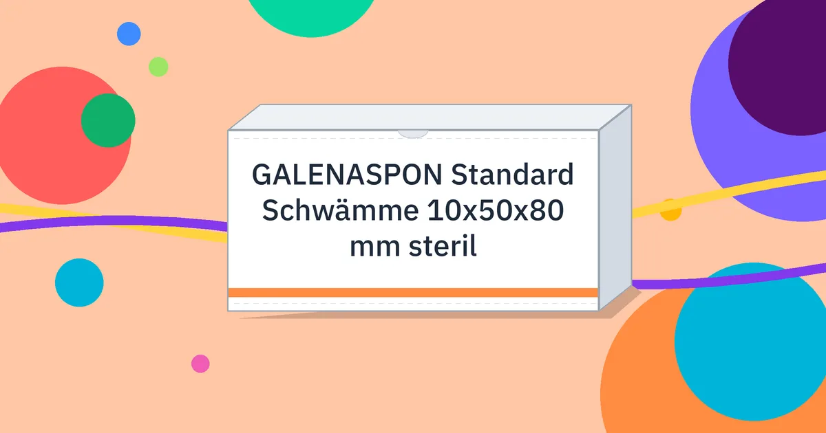 Symbolbild: Packung mit der Aufschrift GALENASPON Standard Schwämme 10x50x80 mm steril (PZN 19264405) – Verfügbarkeit und Bezug in Apotheken in Frankfurt am Main