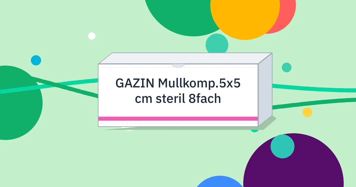 Symbolbild: Packung mit der Aufschrift GAZIN Mullkomp.5x5 cm steril 8fach (PZN 05968373) – Verfügbarkeit und Bezug in Apotheken in Frankfurt am Main