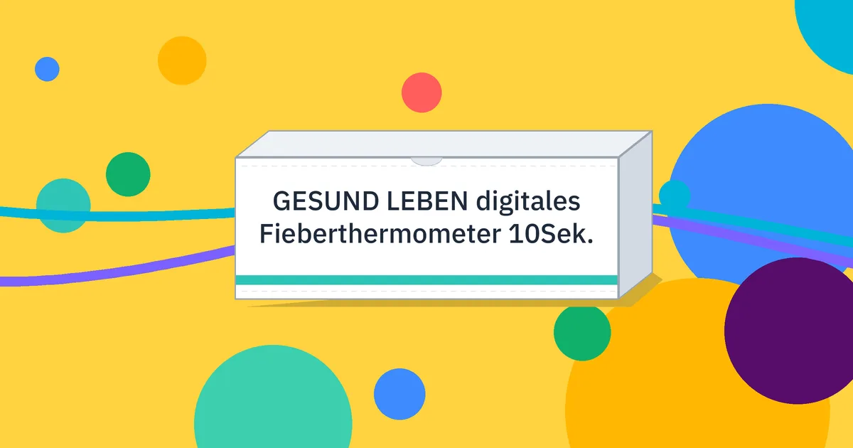 Symbolbild: Packung mit der Aufschrift GESUND LEBEN digitales Fieberthermometer 10Sek. (PZN 08737929) – Verfügbarkeit und Bezug in Apotheken in Frankfurt am Main