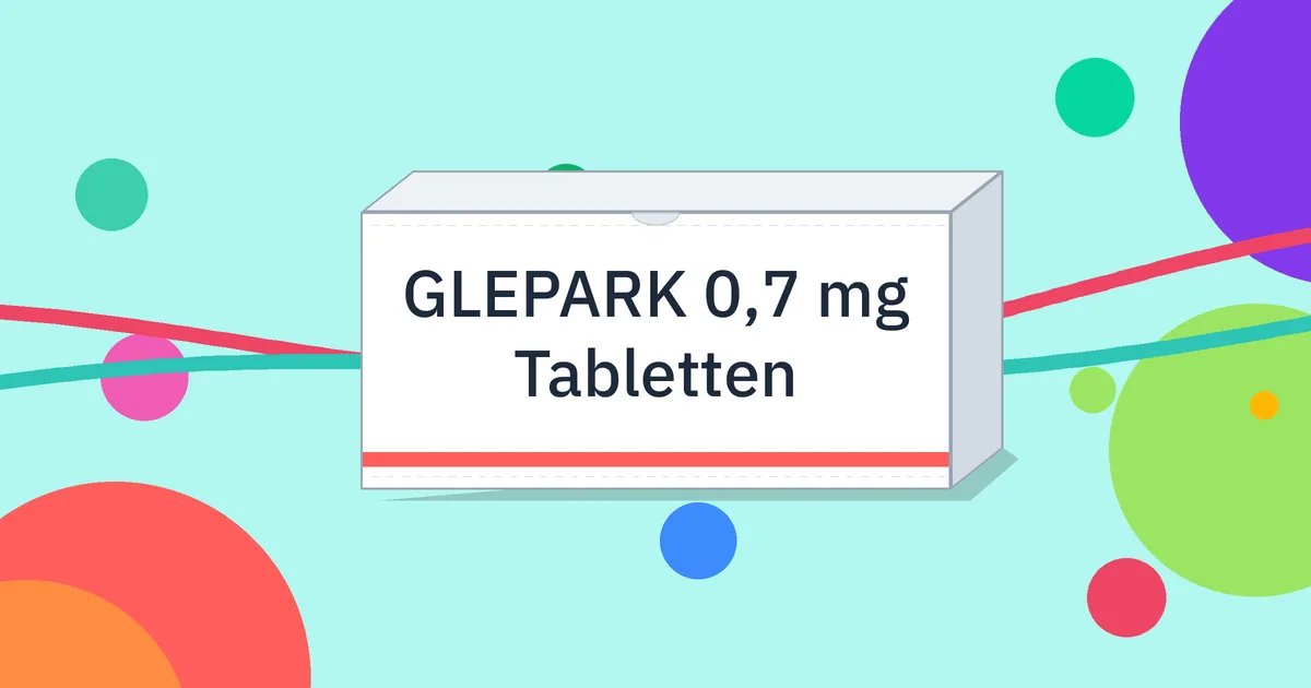 Symbolbild: Packung mit der Aufschrift GLEPARK 0,7 mg Tabletten (PZN 19372425) – Verfügbarkeit und Bezug in Apotheken in Frankfurt am Main