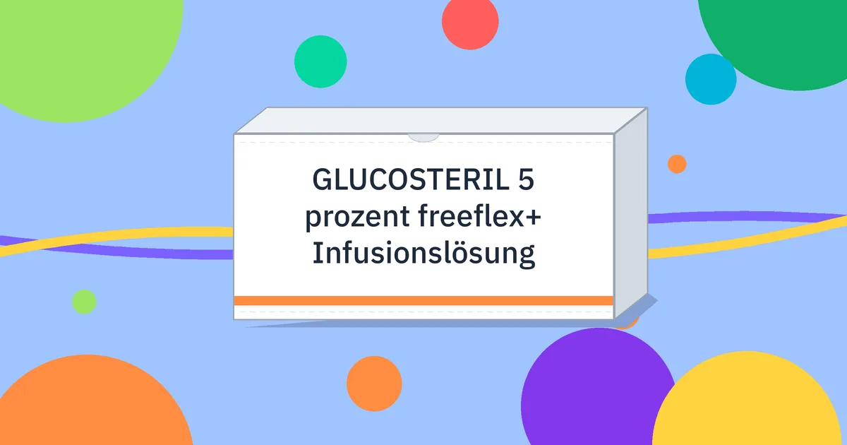 Symbolbild: Packung mit der Aufschrift GLUCOSTERIL 5 prozent freeflex+ Infusionslösung (PZN 09477407) – Verfügbarkeit und Bezug in Apotheken in Frankfurt am Main