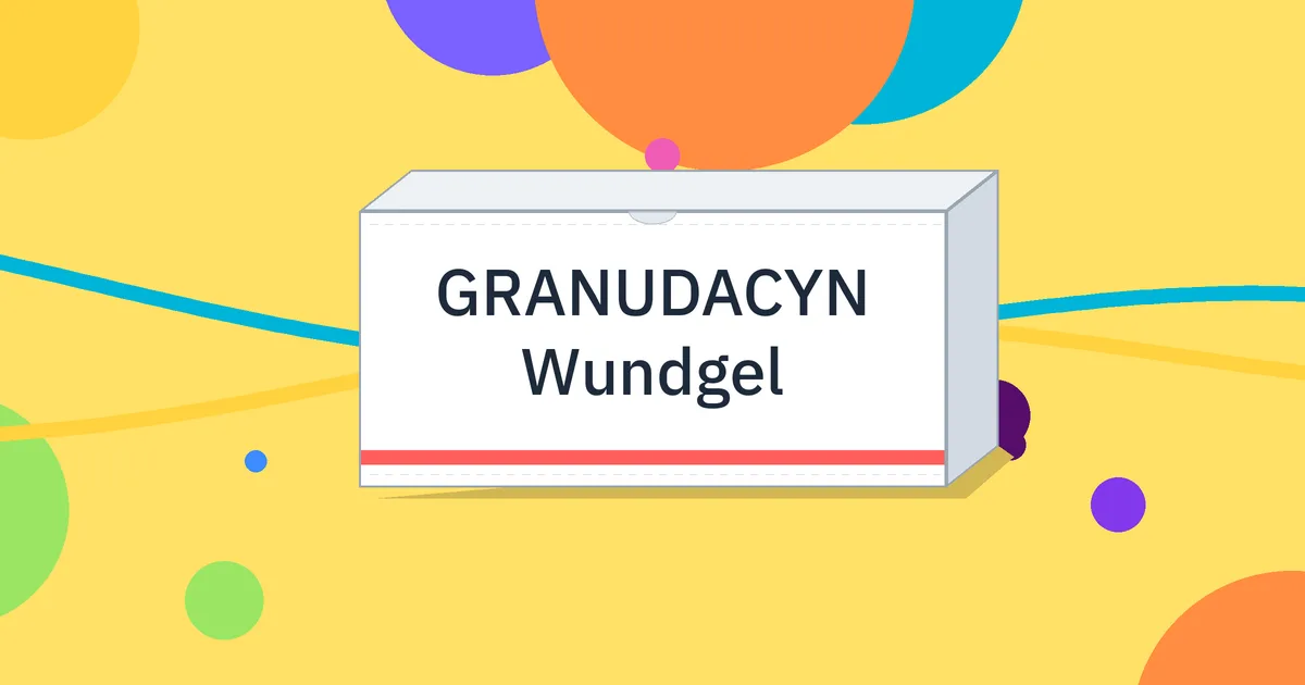 Symbolbild: Packung mit der Aufschrift GRANUDACYN Wundgel (PZN 20545084) – Verfügbarkeit und Bezug in Apotheken in Frankfurt am Main