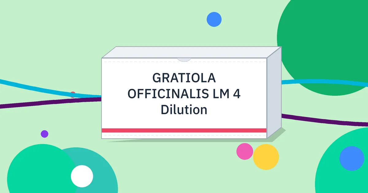 Symbolbild: Packung mit der Aufschrift GRATIOLA OFFICINALIS LM 4 Dilution (PZN 13546433) – Verfügbarkeit und Bezug in Apotheken in Frankfurt am Main