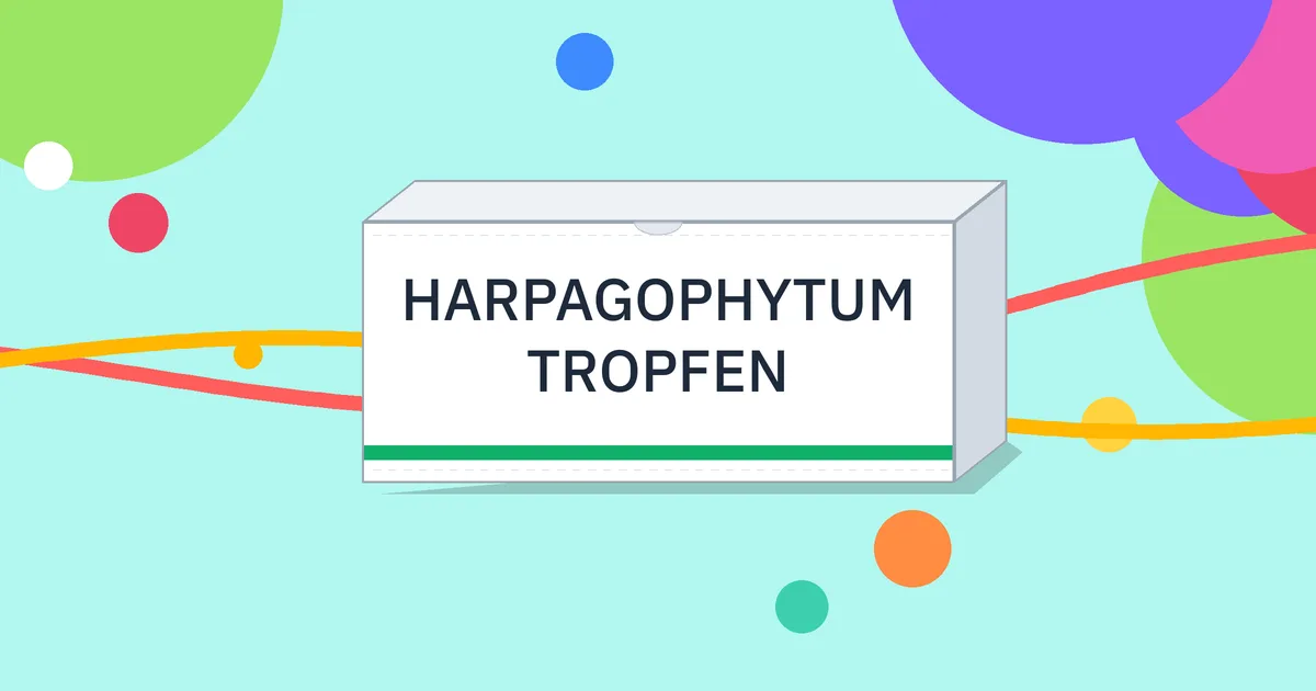 Symbolbild: Packung mit der Aufschrift HARPAGOPHYTUM TROPFEN (PZN 06325660) – Verfügbarkeit und Bezug in Apotheken in Frankfurt am Main