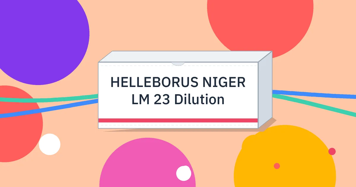 Symbolbild: Packung mit der Aufschrift HELLEBORUS NIGER LM 23 Dilution (PZN 12886339) – Verfügbarkeit und Bezug in Apotheken in Frankfurt am Main