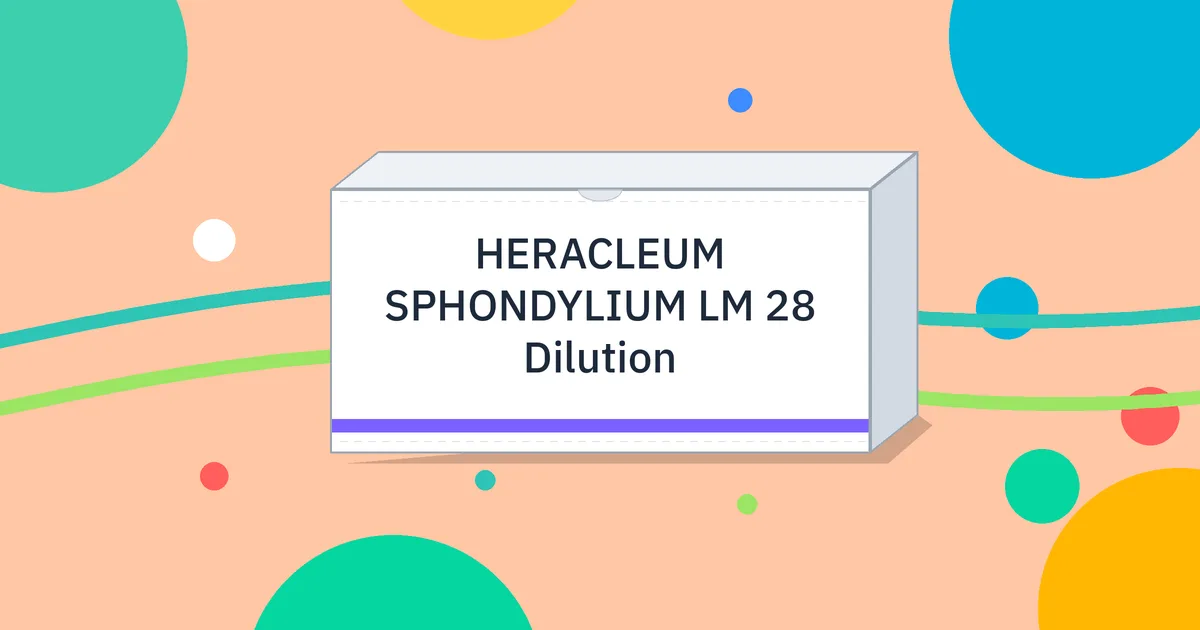 Symbolbild: Packung mit der Aufschrift HERACLEUM SPHONDYLIUM LM 28 Dilution (PZN 13552758) – Verfügbarkeit und Bezug in Apotheken in Frankfurt am Main