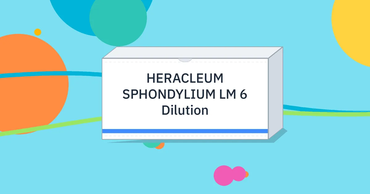 Symbolbild: Packung mit der Aufschrift HERACLEUM SPHONDYLIUM LM 6 Dilution (PZN 13552505) – Verfügbarkeit und Bezug in Apotheken in Frankfurt am Main