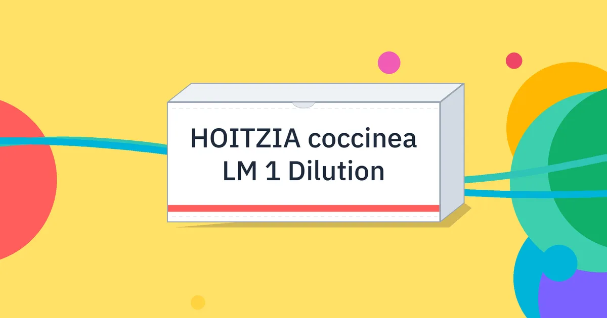Symbolbild: Packung mit der Aufschrift HOITZIA coccinea LM 1 Dilution (PZN 13554272) – Verfügbarkeit und Bezug in Apotheken in Frankfurt am Main