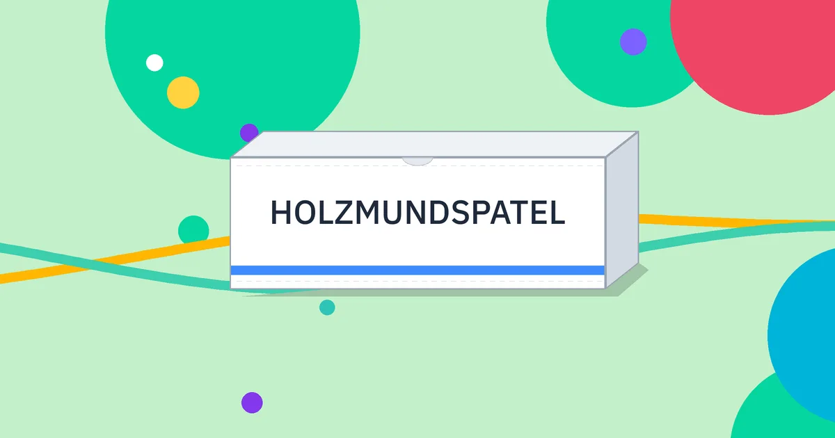 Symbolbild: Packung mit der Aufschrift HOLZMUNDSPATEL (PZN 09212821) – Verfügbarkeit und Bezug in Apotheken in Frankfurt am Main