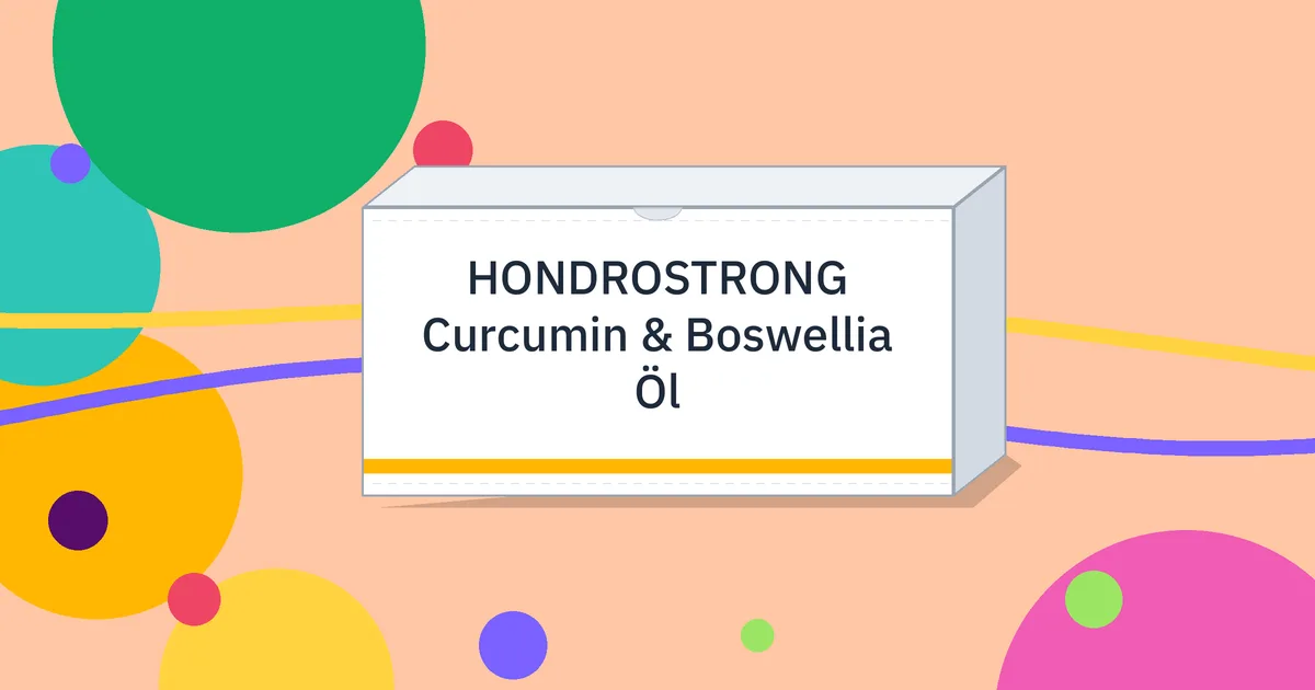 Symbolbild: Packung mit der Aufschrift HONDROSTRONG Curcumin & Boswellia Öl (PZN 18682483) – Verfügbarkeit und Bezug in Apotheken in Frankfurt am Main