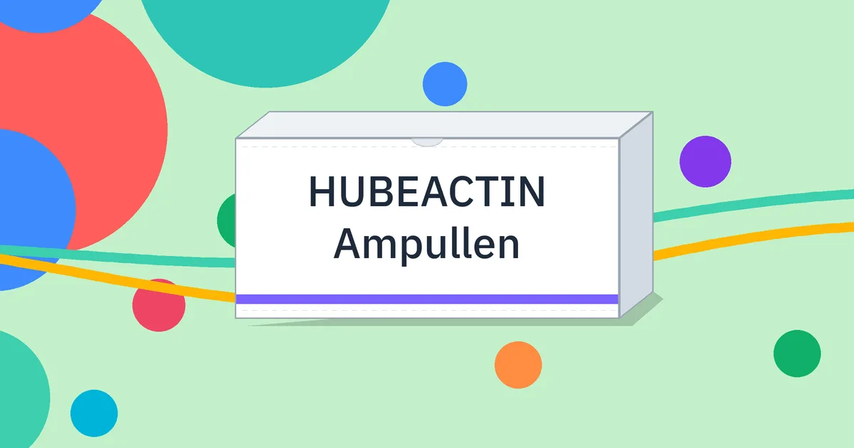 Symbolbild: Packung mit der Aufschrift HUBEACTIN Ampullen (PZN 04190291) – Verfügbarkeit und Bezug in Apotheken in Frankfurt am Main