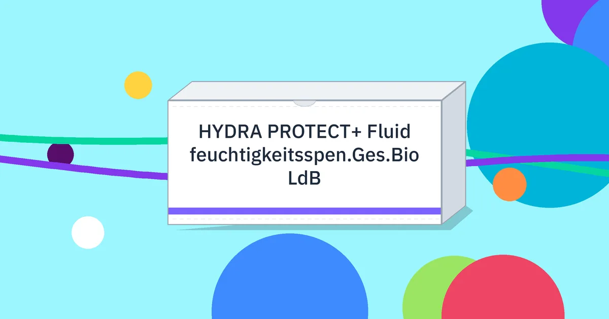 Symbolbild: Packung mit der Aufschrift HYDRA PROTECT+ Fluid feuchtigkeitsspen.Ges.Bio LdB (PZN 17636682) – Verfügbarkeit und Bezug in Apotheken in Frankfurt am Main