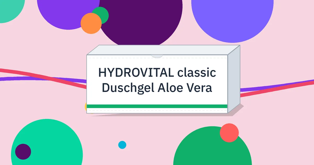Symbolbild: Packung mit der Aufschrift HYDROVITAL classic Duschgel Aloe Vera (PZN 08814363) – Verfügbarkeit und Bezug in Apotheken in Frankfurt am Main