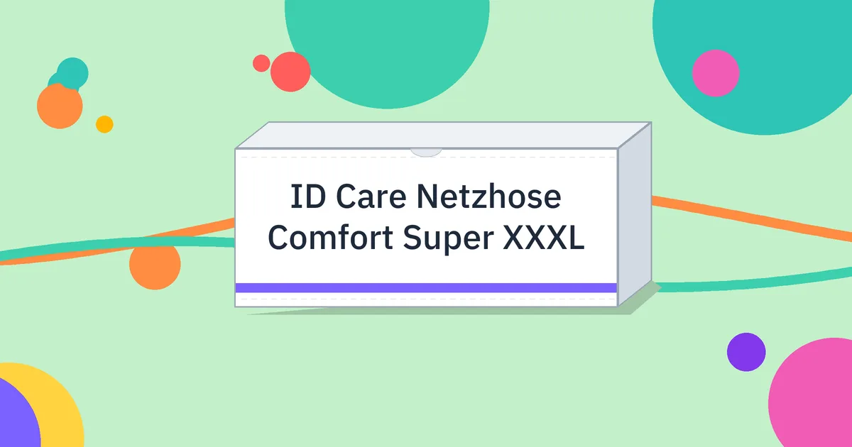 Symbolbild: Packung mit der Aufschrift ID Care Netzhose Comfort Super XXXL (PZN 16162437) – Verfügbarkeit und Bezug in Apotheken in Frankfurt am Main