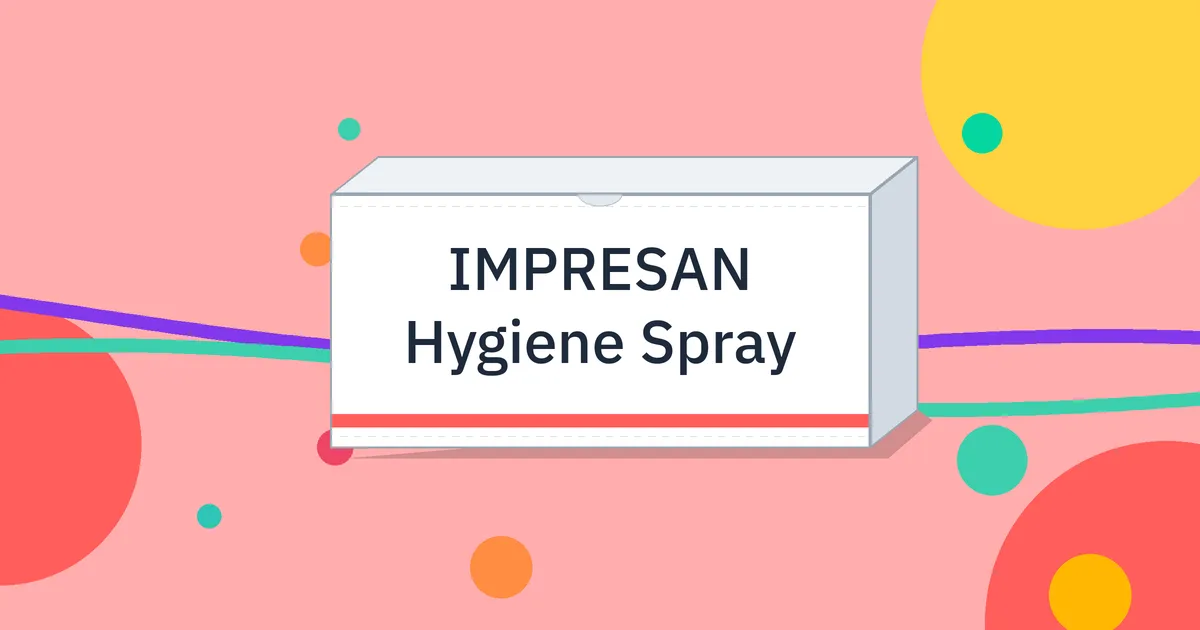 Symbolbild: Packung mit der Aufschrift IMPRESAN Hygiene Spray (PZN 14305708) – Verfügbarkeit und Bezug in Apotheken in Frankfurt am Main