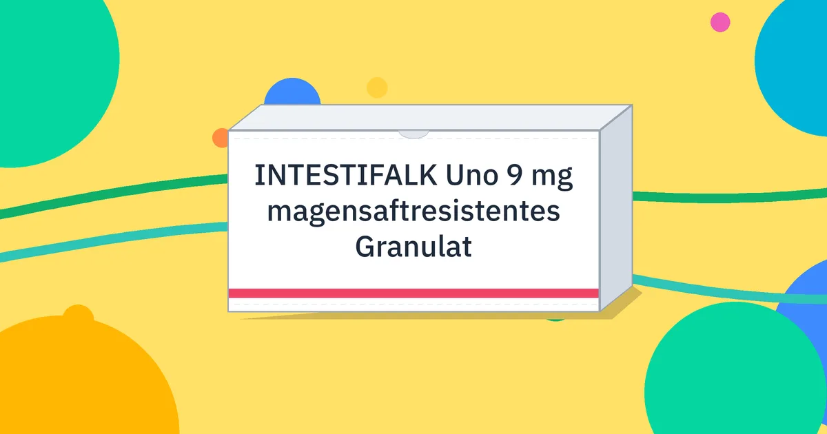 Symbolbild: Packung mit der Aufschrift INTESTIFALK Uno 9 mg magensaftresistentes Granulat (PZN 11691326) – Verfügbarkeit und Bezug in Apotheken in Frankfurt am Main