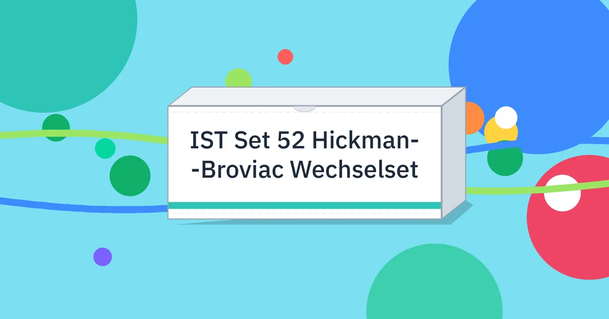Symbolbild: Packung mit der Aufschrift IST Set 52 Hickman--Broviac Wechselset (PZN 18242407) – Verfügbarkeit und Bezug in Apotheken in Frankfurt am Main