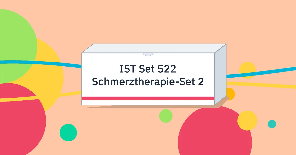 Symbolbild: Packung mit der Aufschrift IST Set 522 Schmerztherapie-Set 2 (PZN 18130306) – Verfügbarkeit und Bezug in Apotheken in Frankfurt am Main