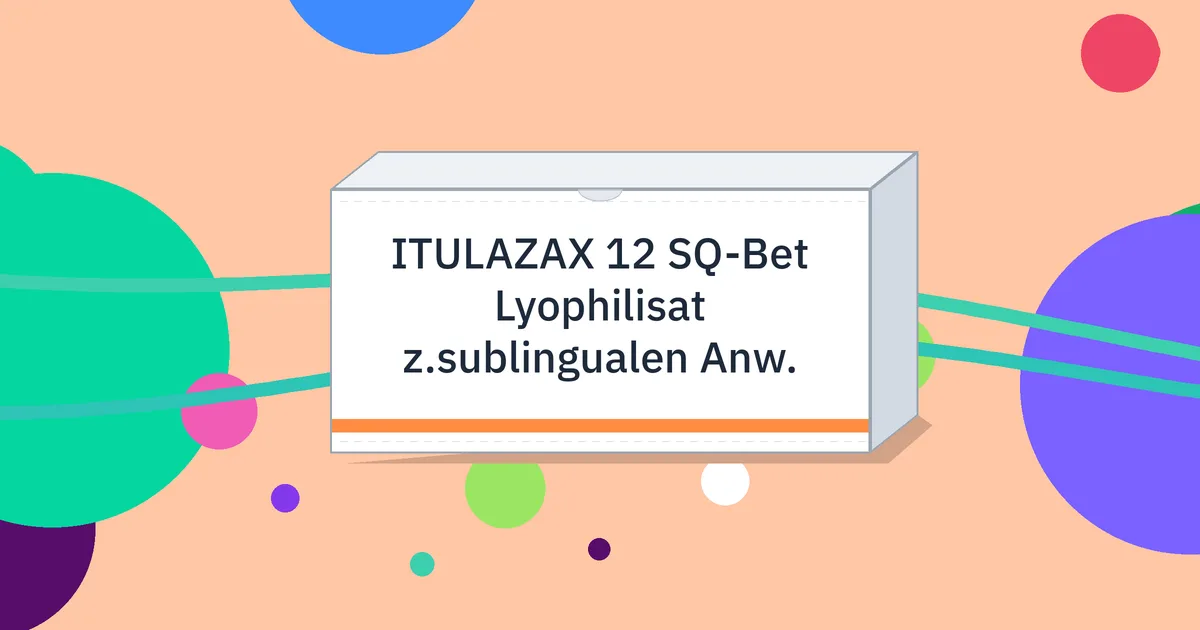 Symbolbild: Packung mit der Aufschrift ITULAZAX 12 SQ-Bet Lyophilisat z.sublingualen Anw. (PZN 15871396) – Verfügbarkeit und Bezug in Apotheken in Frankfurt am Main