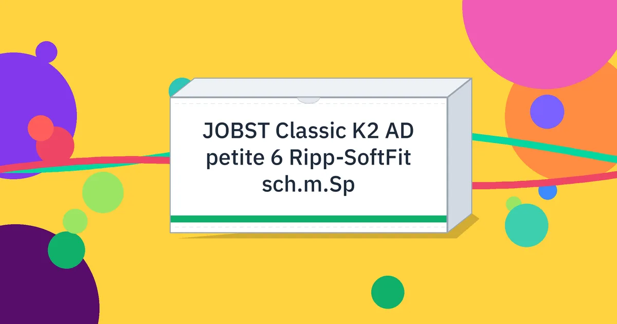 Symbolbild: Packung mit der Aufschrift JOBST Classic K2 AD petite 6 Ripp-SoftFit sch.m.Sp (PZN 14223034) – Verfügbarkeit und Bezug in Apotheken in Frankfurt am Main