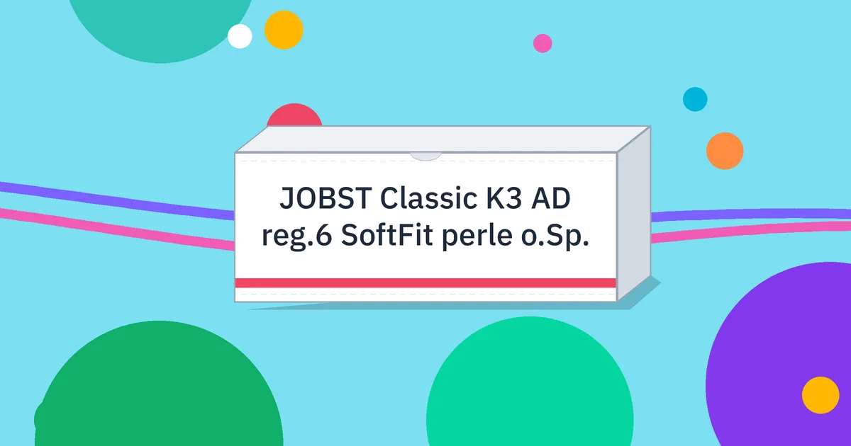 Symbolbild: Packung mit der Aufschrift JOBST Classic K3 AD reg.6 SoftFit perle o.Sp. (PZN 14223695) – Verfügbarkeit und Bezug in Apotheken in Frankfurt am Main