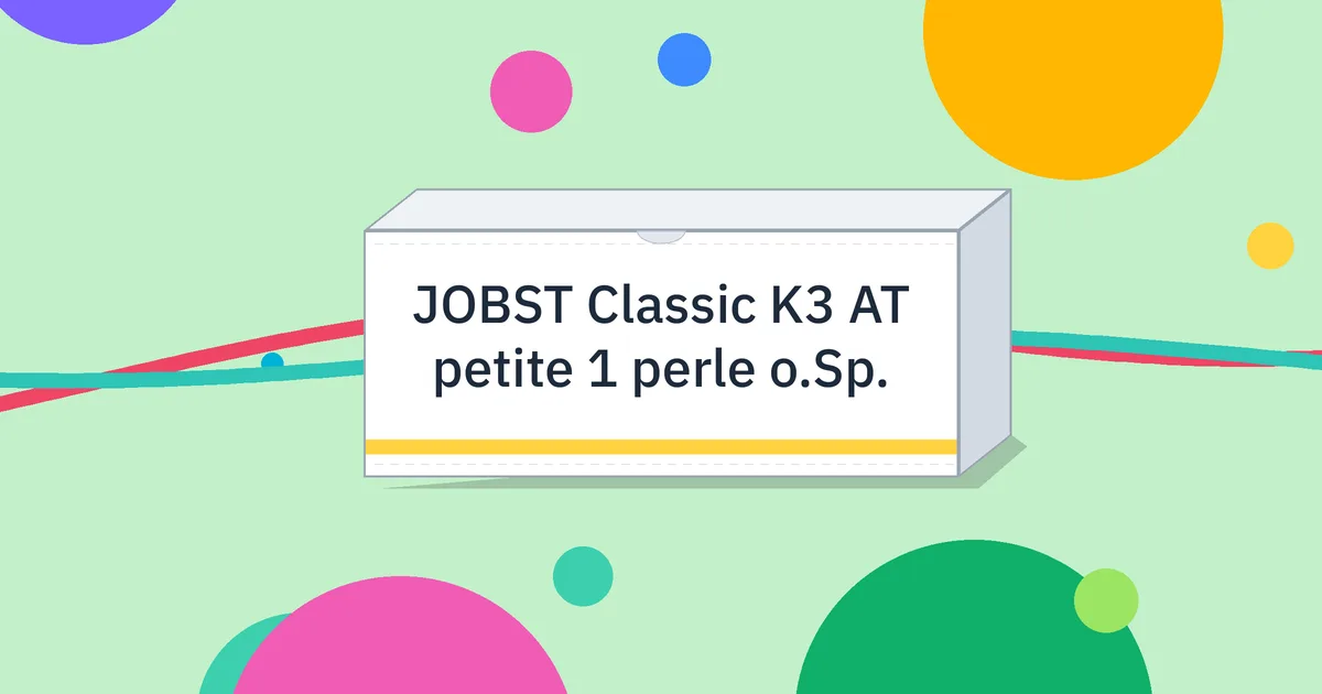 Symbolbild: Packung mit der Aufschrift JOBST Classic K3 AT petite 1 perle o.Sp. (PZN 13077300) – Verfügbarkeit und Bezug in Apotheken in Frankfurt am Main