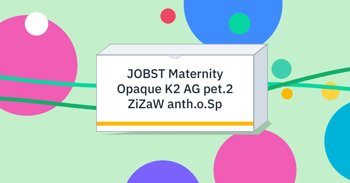 Symbolbild: Packung mit der Aufschrift JOBST Maternity Opaque K2 AG pet.2 ZiZaW anth.o.Sp (PZN 15856190) – Verfügbarkeit und Bezug in Apotheken in Frankfurt am Main