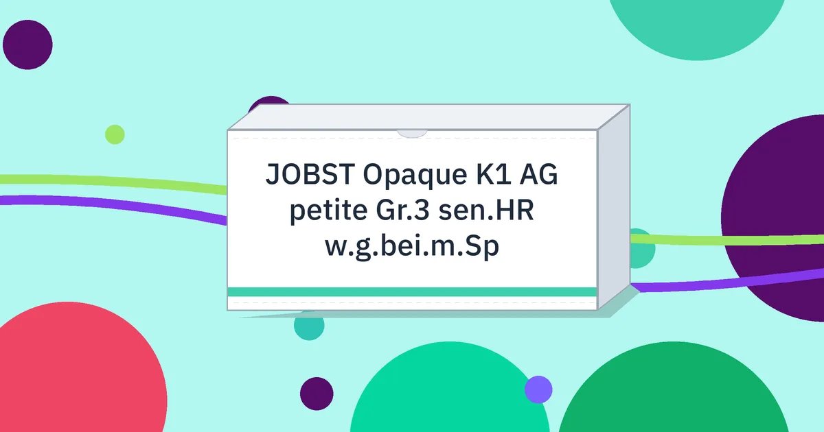Symbolbild: Packung mit der Aufschrift JOBST Opaque K1 AG petite Gr.3 sen.HR w.g.bei.m.Sp (PZN 16269394) – Verfügbarkeit und Bezug in Apotheken in Frankfurt am Main