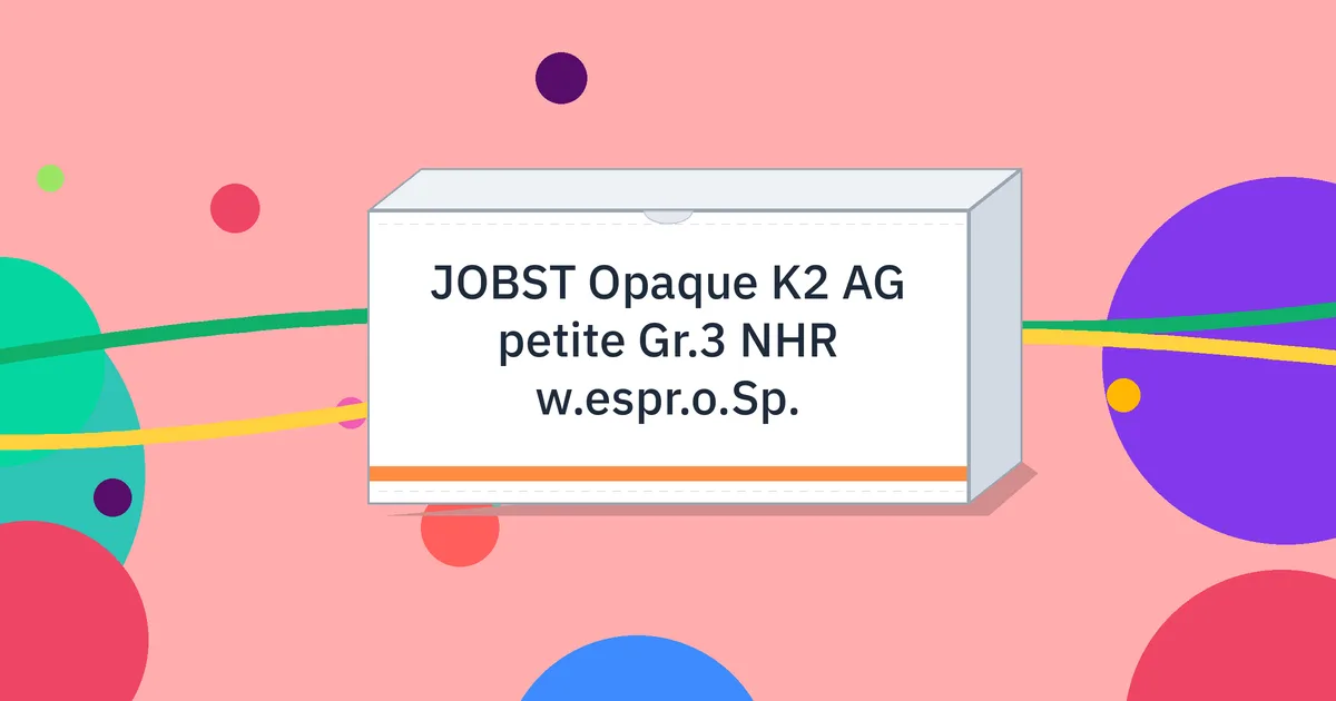Symbolbild: Packung mit der Aufschrift JOBST Opaque K2 AG petite Gr.3 NHR w.espr.o.Sp. (PZN 16285795) – Verfügbarkeit und Bezug in Apotheken in Frankfurt am Main