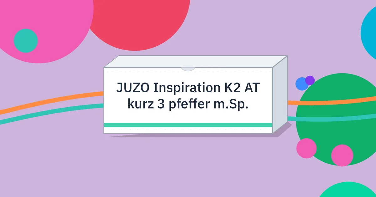 Symbolbild: Packung mit der Aufschrift JUZO Inspiration K2 AT kurz 3 pfeffer m.Sp. (PZN 14931133) – Verfügbarkeit und Bezug in Apotheken in Frankfurt am Main