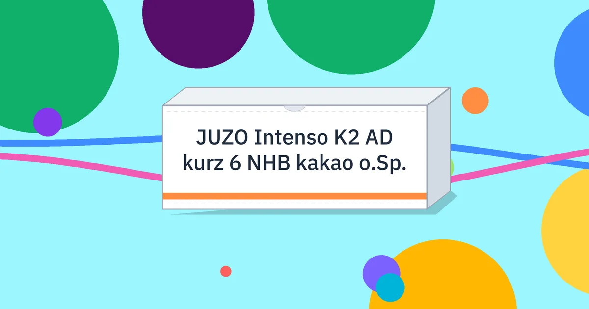 Symbolbild: Packung mit der Aufschrift JUZO Intenso K2 AD kurz 6 NHB kakao o.Sp. (PZN 18621843) – Verfügbarkeit und Bezug in Apotheken in Frankfurt am Main