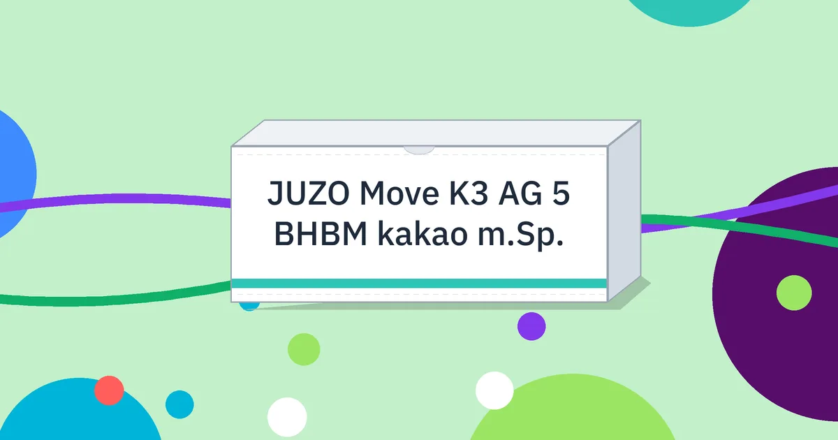 Symbolbild: Packung mit der Aufschrift JUZO Move K3 AG 5 BHBM kakao m.Sp. (PZN 18588034) – Verfügbarkeit und Bezug in Apotheken in Frankfurt am Main
