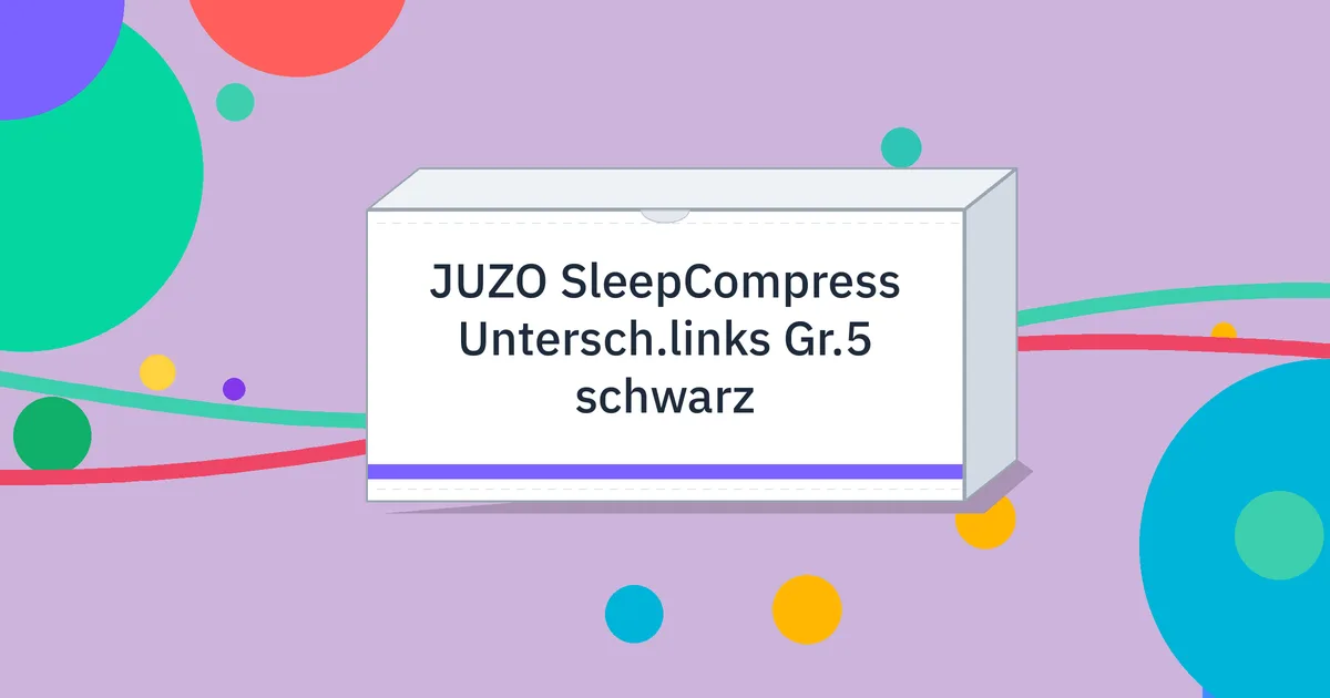 Symbolbild: Packung mit der Aufschrift JUZO SleepCompress Untersch.links Gr.5 schwarz (PZN 19622419) – Verfügbarkeit und Bezug in Apotheken in Frankfurt am Main