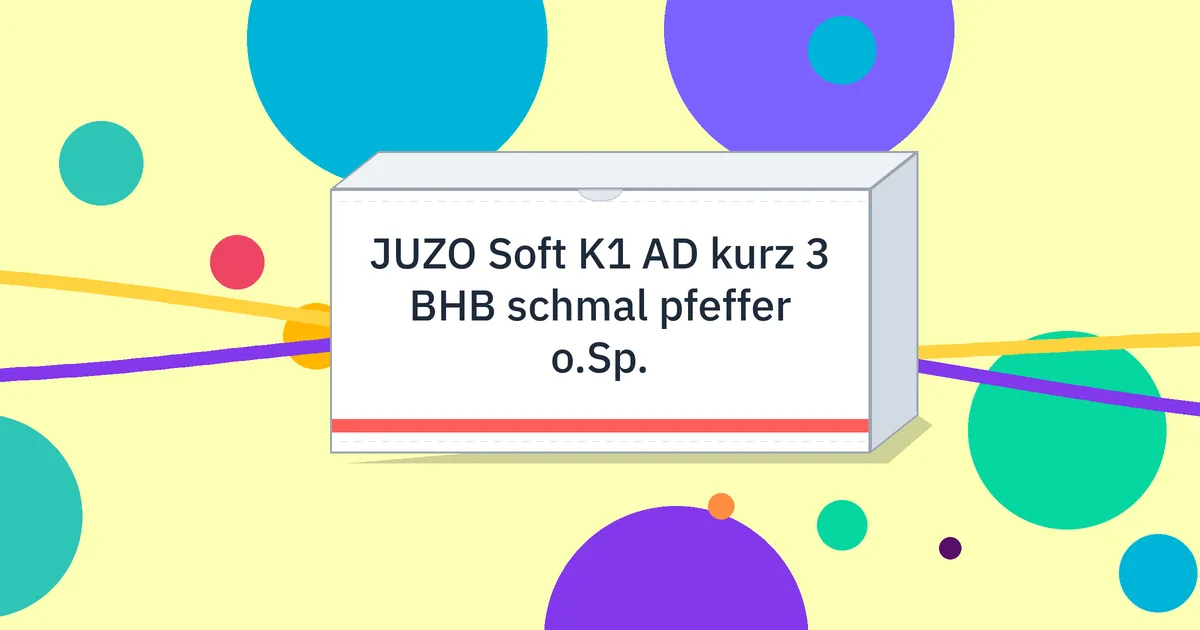 Symbolbild: Packung mit der Aufschrift JUZO Soft K1 AD kurz 3 BHB schmal pfeffer o.Sp. (PZN 15463504) – Verfügbarkeit und Bezug in Apotheken in Frankfurt am Main