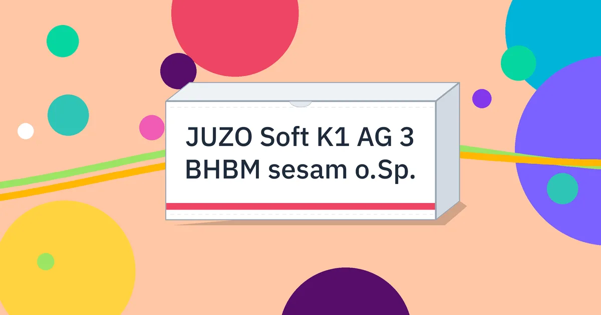 Symbolbild: Packung mit der Aufschrift JUZO Soft K1 AG 3 BHBM sesam o.Sp. (PZN 14856940) – Verfügbarkeit und Bezug in Apotheken in Frankfurt am Main