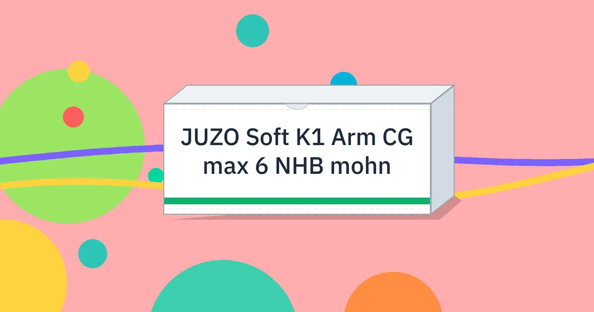 Symbolbild: Packung mit der Aufschrift JUZO Soft K1 Arm CG max 6 NHB mohn (PZN 15509169) – Verfügbarkeit und Bezug in Apotheken in Frankfurt am Main