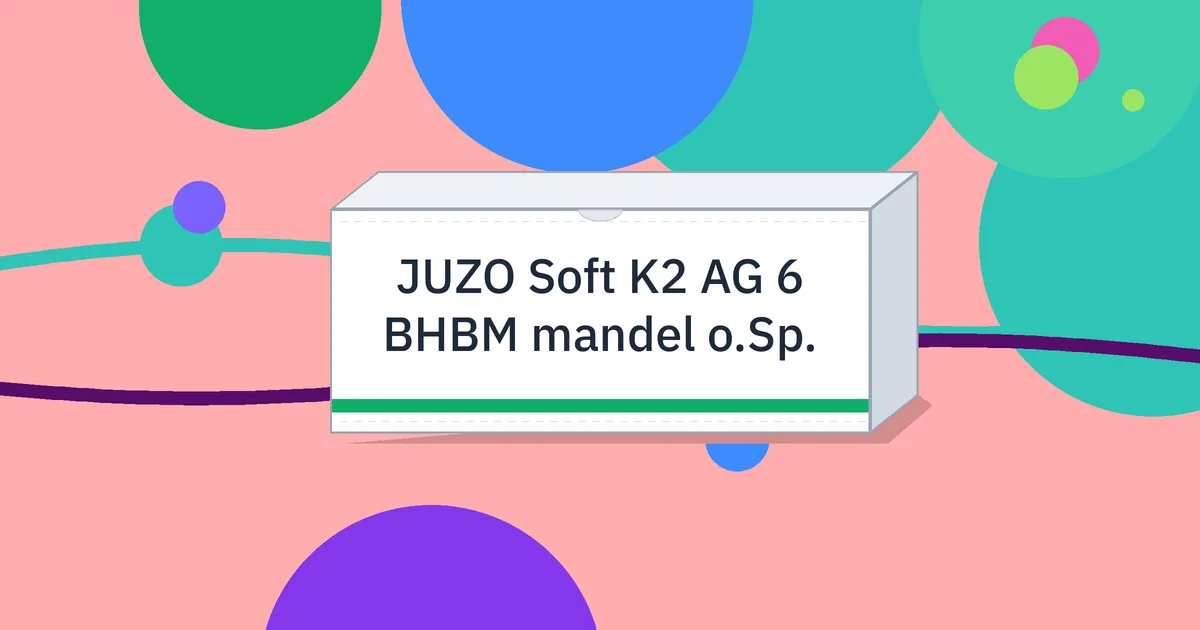 Symbolbild: Packung mit der Aufschrift JUZO Soft K2 AG 6 BHBM mandel o.Sp. (PZN 14861125) – Verfügbarkeit und Bezug in Apotheken in Frankfurt am Main