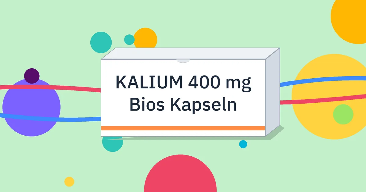 Symbolbild: Packung mit der Aufschrift KALIUM 400 mg Bios Kapseln (PZN 09379900) – Verfügbarkeit und Bezug in Apotheken in Frankfurt am Main