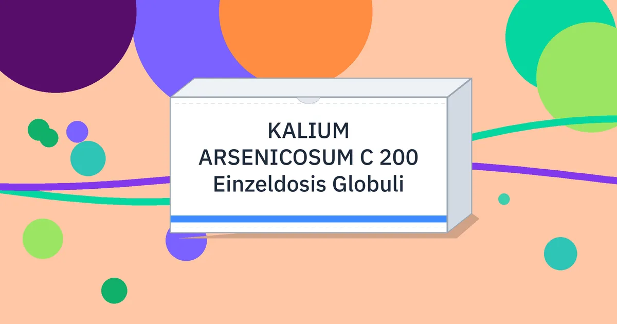 Symbolbild: Packung mit der Aufschrift KALIUM ARSENICOSUM C 200 Einzeldosis Globuli (PZN 02694596) – Verfügbarkeit und Bezug in Apotheken in Frankfurt am Main