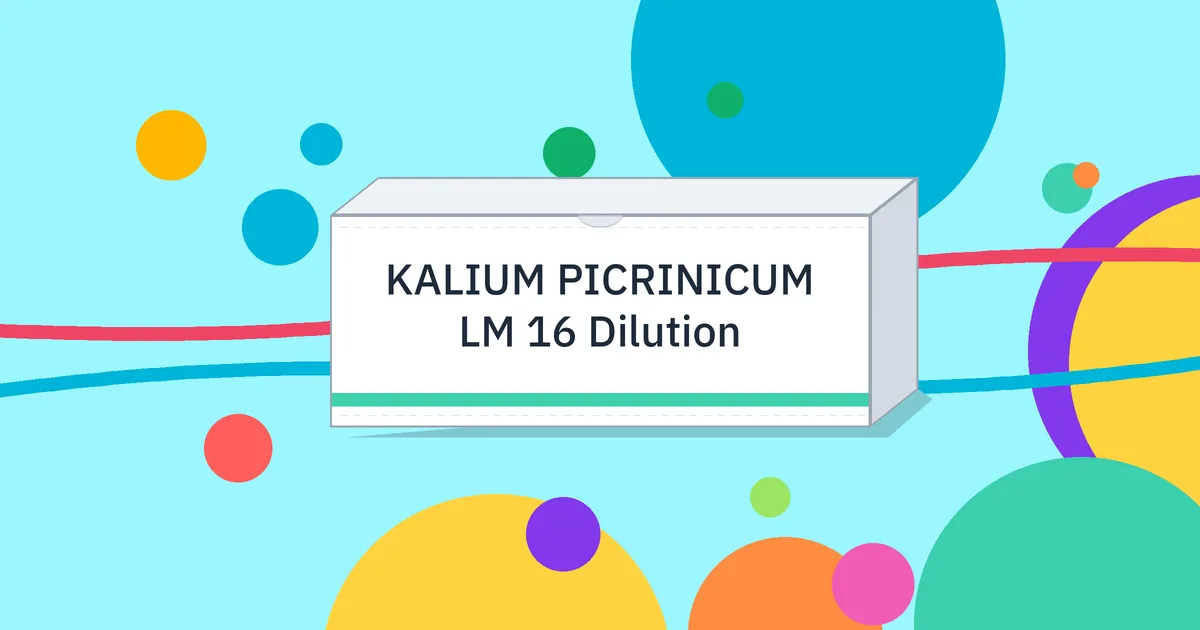 Symbolbild: Packung mit der Aufschrift KALIUM PICRINICUM LM 16 Dilution (PZN 12925045) – Verfügbarkeit und Bezug in Apotheken in Frankfurt am Main