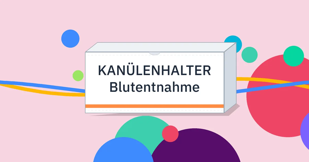 Symbolbild: Packung mit der Aufschrift KANÜLENHALTER Blutentnahme (PZN 09769245) – Verfügbarkeit und Bezug in Apotheken in Frankfurt am Main