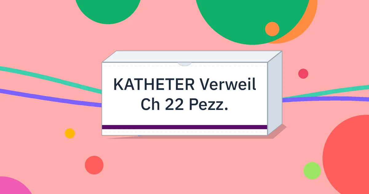 Symbolbild: Packung mit der Aufschrift KATHETER Verweil Ch 22 Pezz. (PZN 01730321) – Verfügbarkeit und Bezug in Apotheken in Frankfurt am Main
