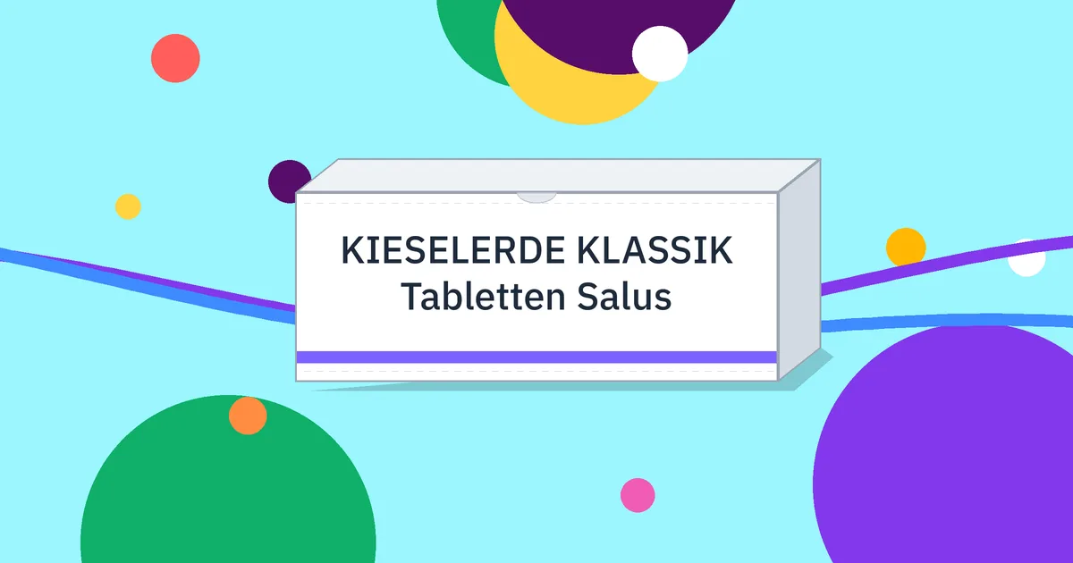 Symbolbild: Packung mit der Aufschrift KIESELERDE KLASSIK Tabletten Salus (PZN 18297897) – Verfügbarkeit und Bezug in Apotheken in Frankfurt am Main