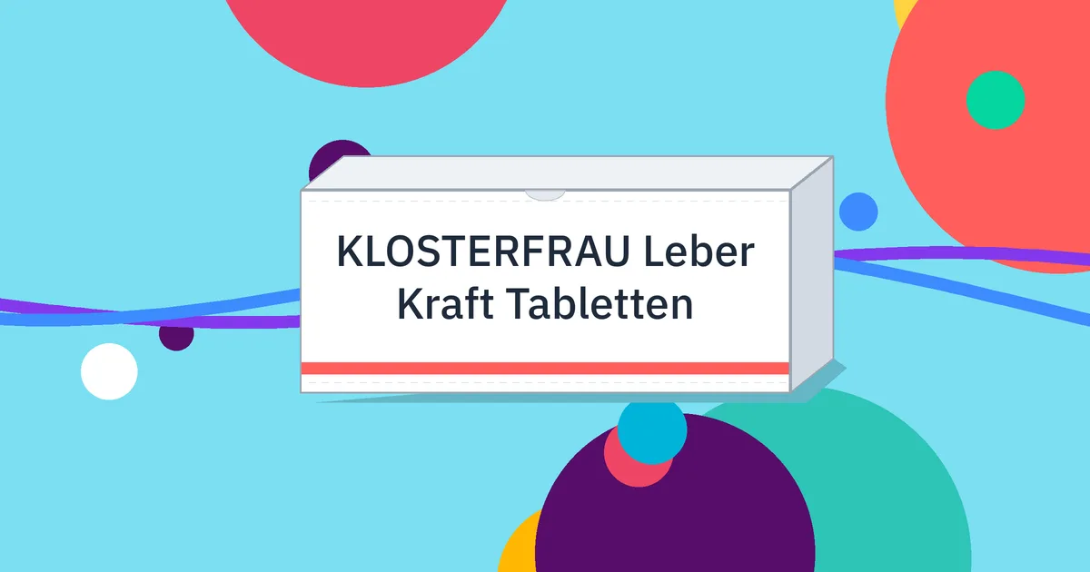 Symbolbild: Packung mit der Aufschrift KLOSTERFRAU Leber Kraft Tabletten (PZN 14819442) – Verfügbarkeit und Bezug in Apotheken in Frankfurt am Main