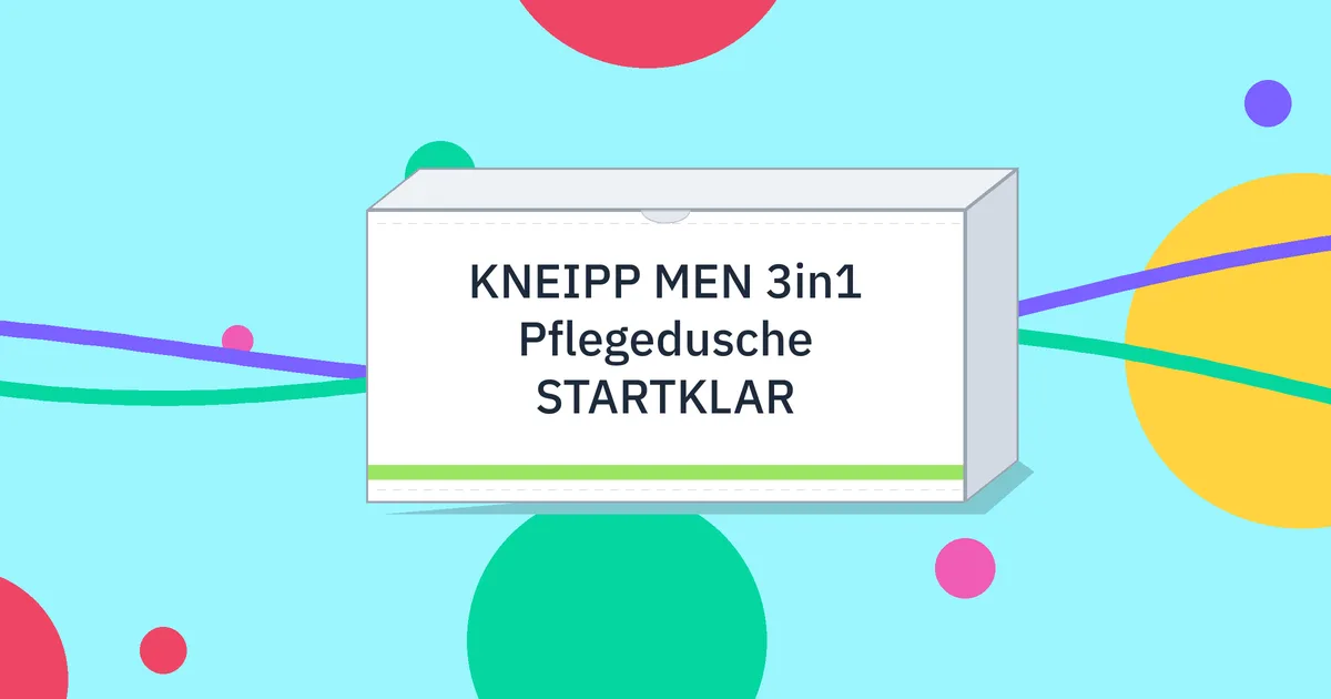 Symbolbild: Packung mit der Aufschrift KNEIPP MEN 3in1 Pflegedusche STARTKLAR (PZN 19643284) – Verfügbarkeit und Bezug in Apotheken in Frankfurt am Main