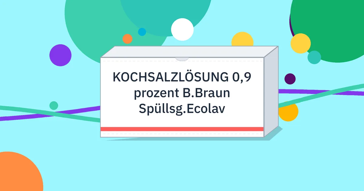 Symbolbild: Packung mit der Aufschrift KOCHSALZLÖSUNG 0,9 prozent B.Braun Spüllsg.Ecolav (PZN 04499344) – Verfügbarkeit und Bezug in Apotheken in Frankfurt am Main