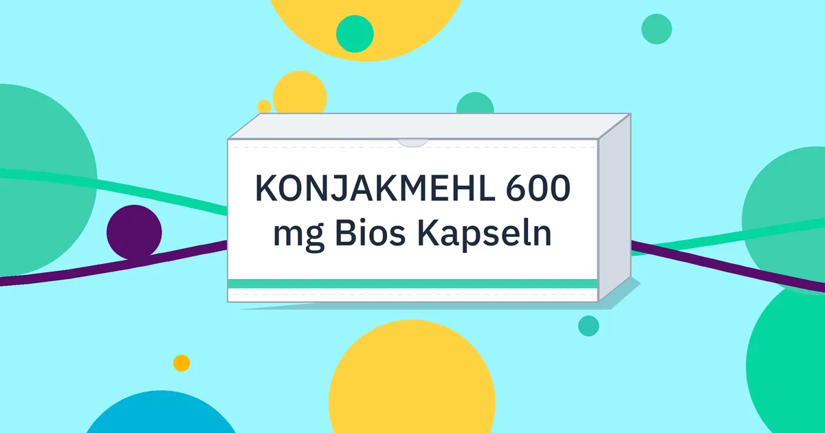Symbolbild: Packung mit der Aufschrift KONJAKMEHL 600 mg Bios Kapseln (PZN 09918225) – Verfügbarkeit und Bezug in Apotheken in Frankfurt am Main