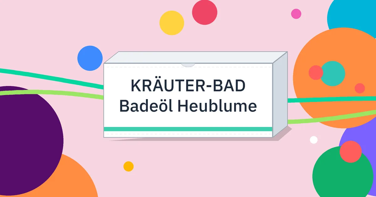 Symbolbild: Packung mit der Aufschrift KRÄUTER-BAD Badeöl Heublume (PZN 14263105) – Verfügbarkeit und Bezug in Apotheken in Frankfurt am Main