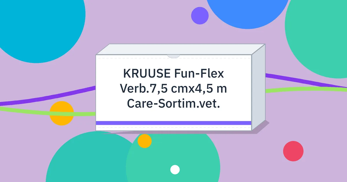 Symbolbild: Packung mit der Aufschrift KRUUSE Fun-Flex Verb.7,5 cmx4,5 m Care-Sortim.vet. (PZN 18443815) – Verfügbarkeit und Bezug in Apotheken in Frankfurt am Main